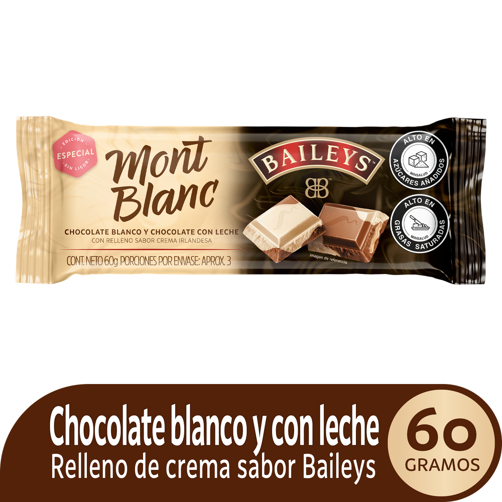 Chocolatina Montblanc Chocolate Blanco Y Chocolate Con Leche 60Gr ...